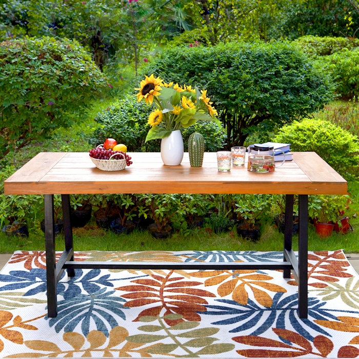 Wade Logan® Brentlee Rectangular Outdoor Dining Table & Reviews | Wayfair